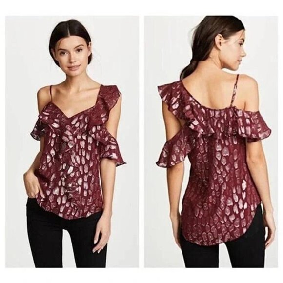Veronica Beard | Tops | Veronica Beard Benton Silk Metallic Cold ...